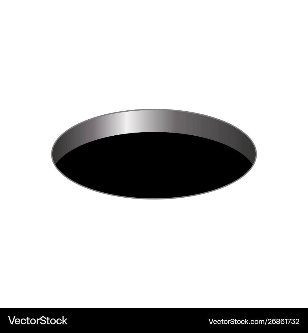 Black round hole on a white isolated background Vector Image