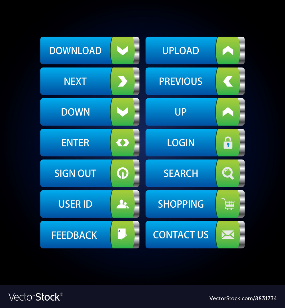 Web button set Royalty Free Vector Image - VectorStock