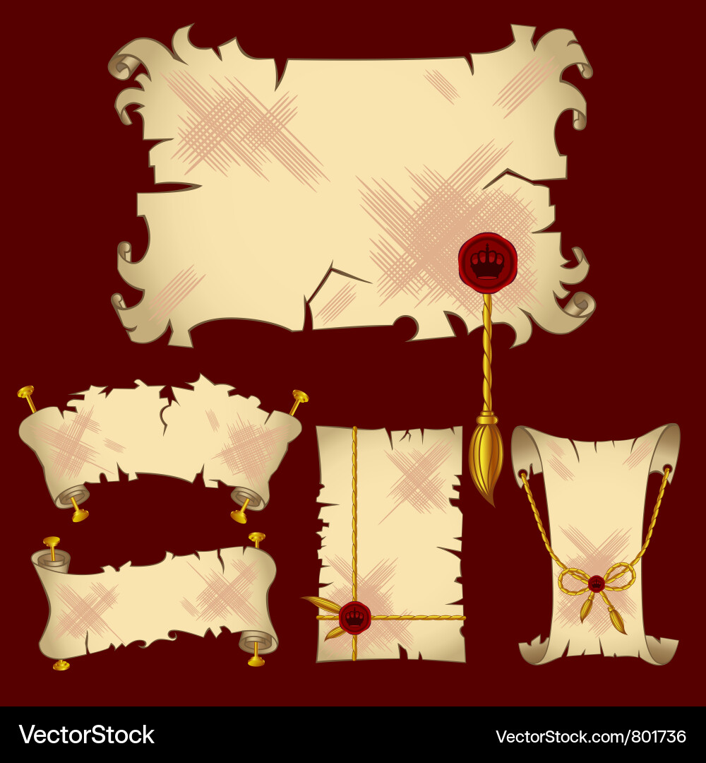 Ancient parchment banners Royalty Free Vector Image