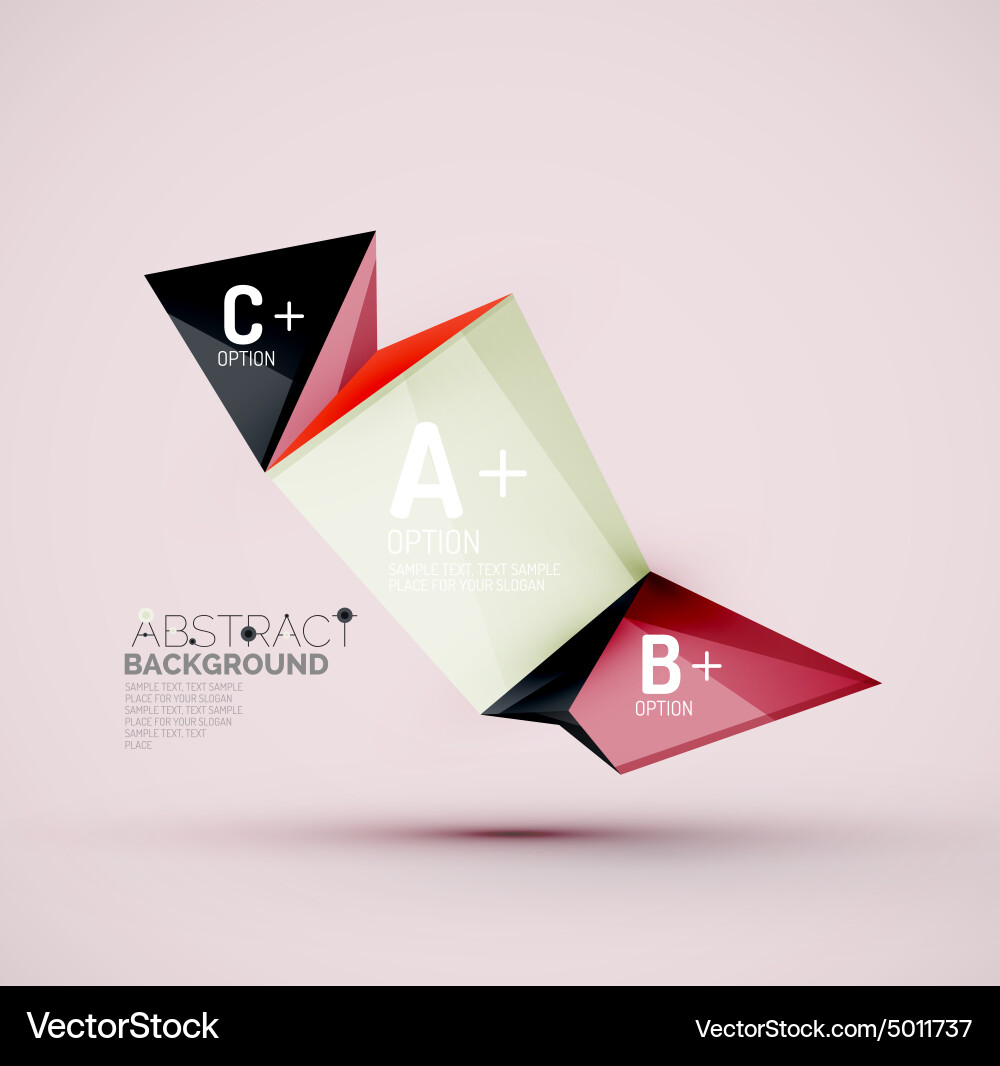 Geometric shapes with sample text abstract Vector Image