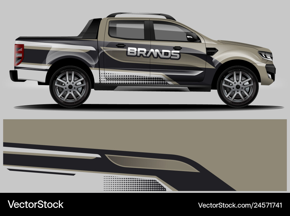 Double cabin truck wrap design wrap sticker Vector Image