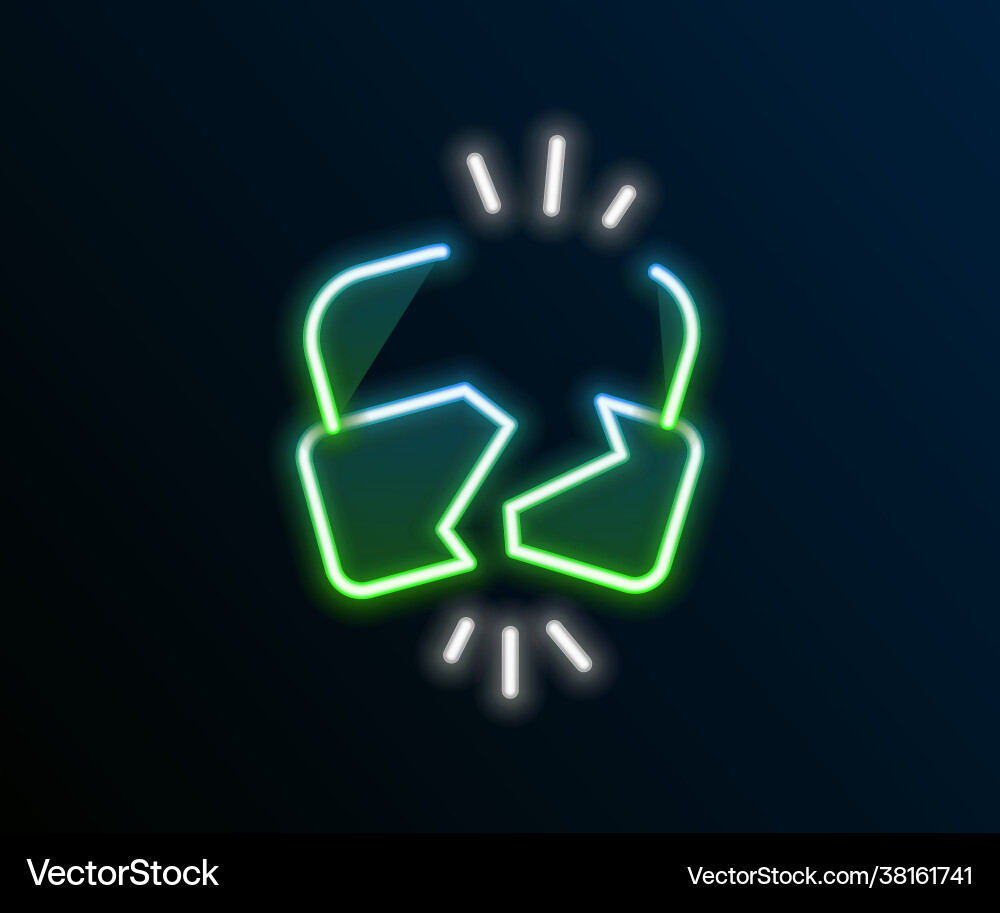 Glowing neon line broken or cracked lock icon Vector Image