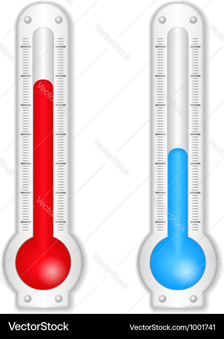Red and blue thermometers Royalty Free Vector Image