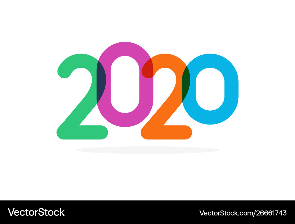 Bright colored 2020 numbers modern event Vector Image
