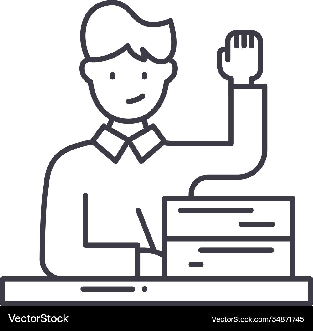 Signing contract icon linear isolated Royalty Free Vector