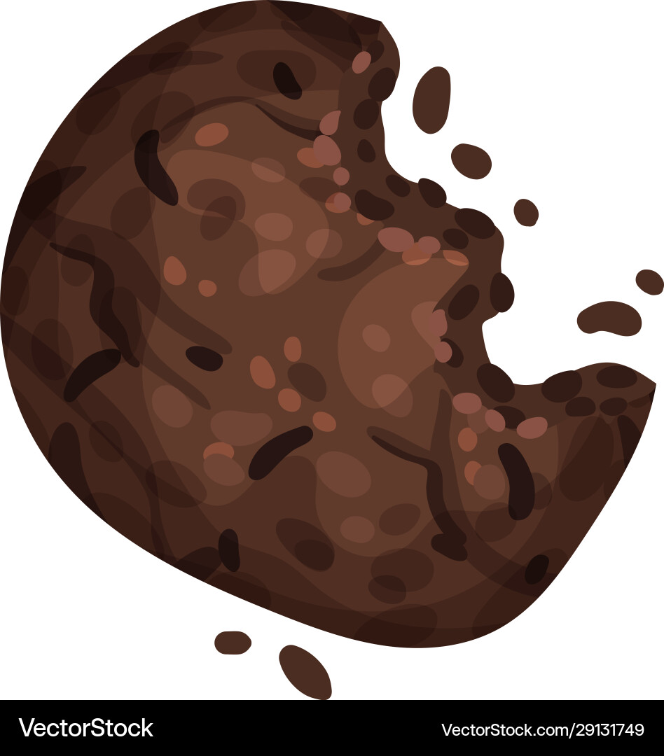 Chocolate cookie crumbs and chips isolated Vector Image
