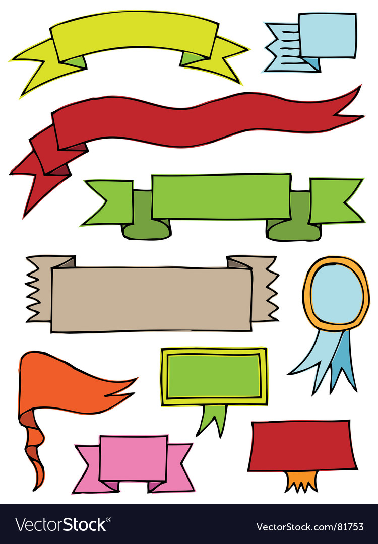 Hand drawn scroll banners Royalty Free Vector Image