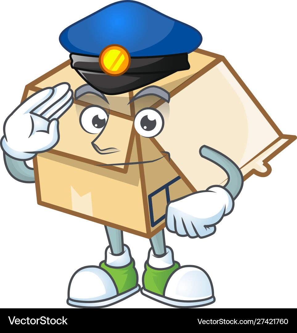 Police box cardboard open for goods packaging Vector Image