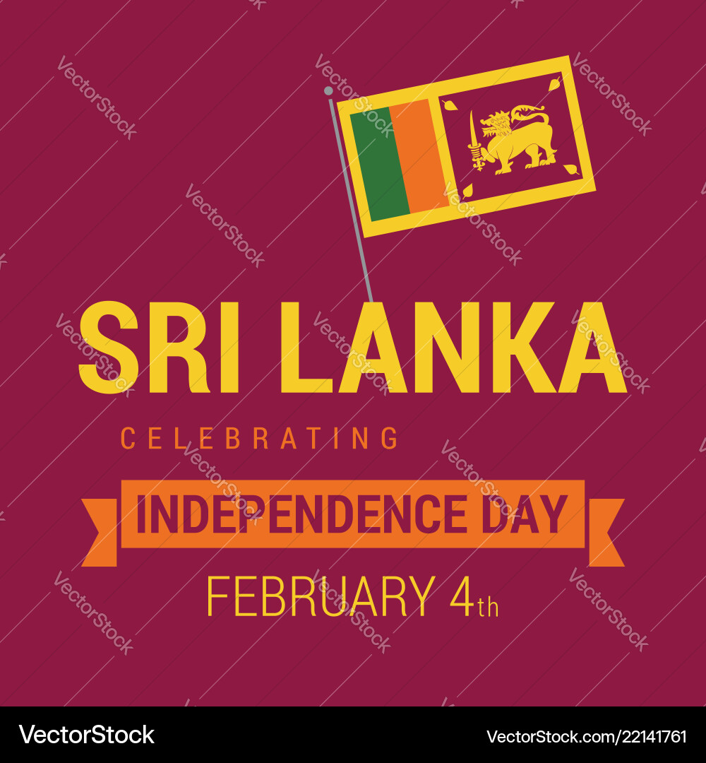 Srilanka independence day design card Royalty Free Vector