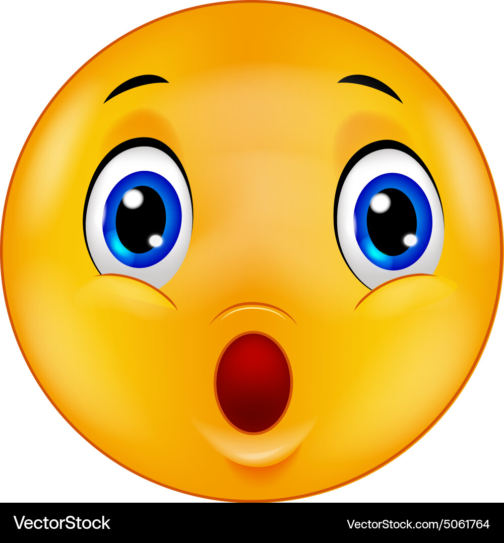 Surprised emoticon smiley Royalty Free Vector Image