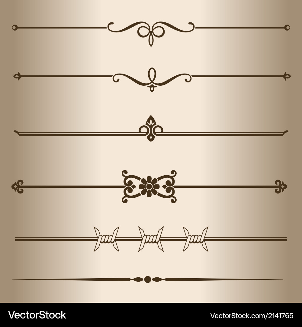Decorative lines Royalty Free Vector Image - VectorStock