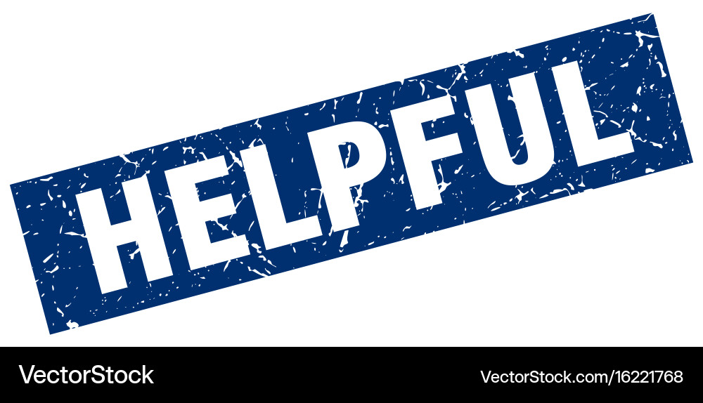 Square grunge blue helpful stamp Royalty Free Vector Image