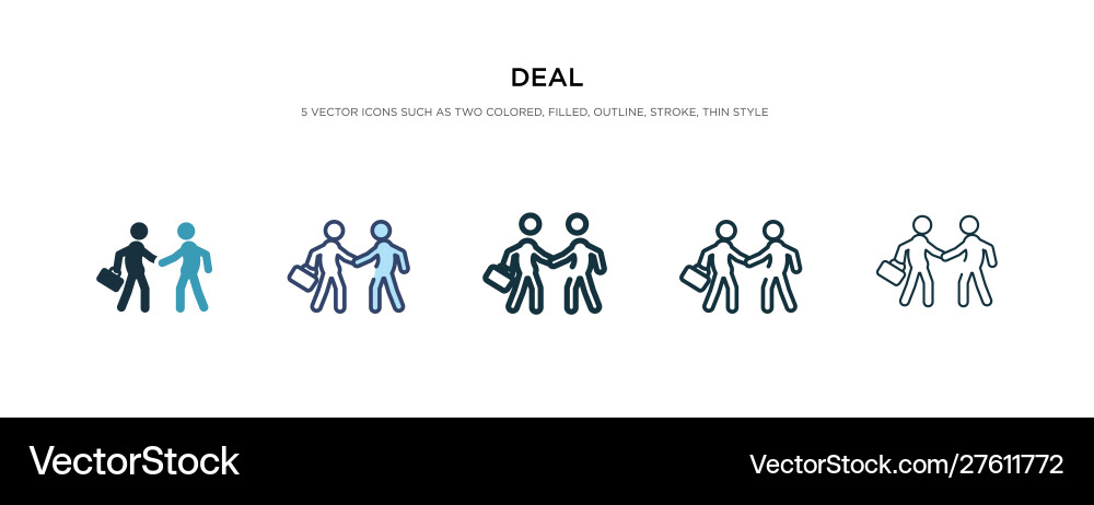 Deal icon in different style two colored Vector Image