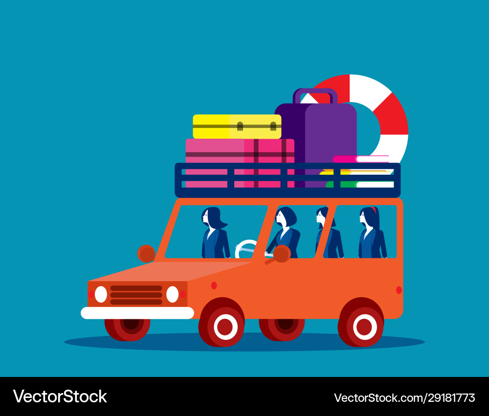 Business team summer vacation concept Royalty Free Vector