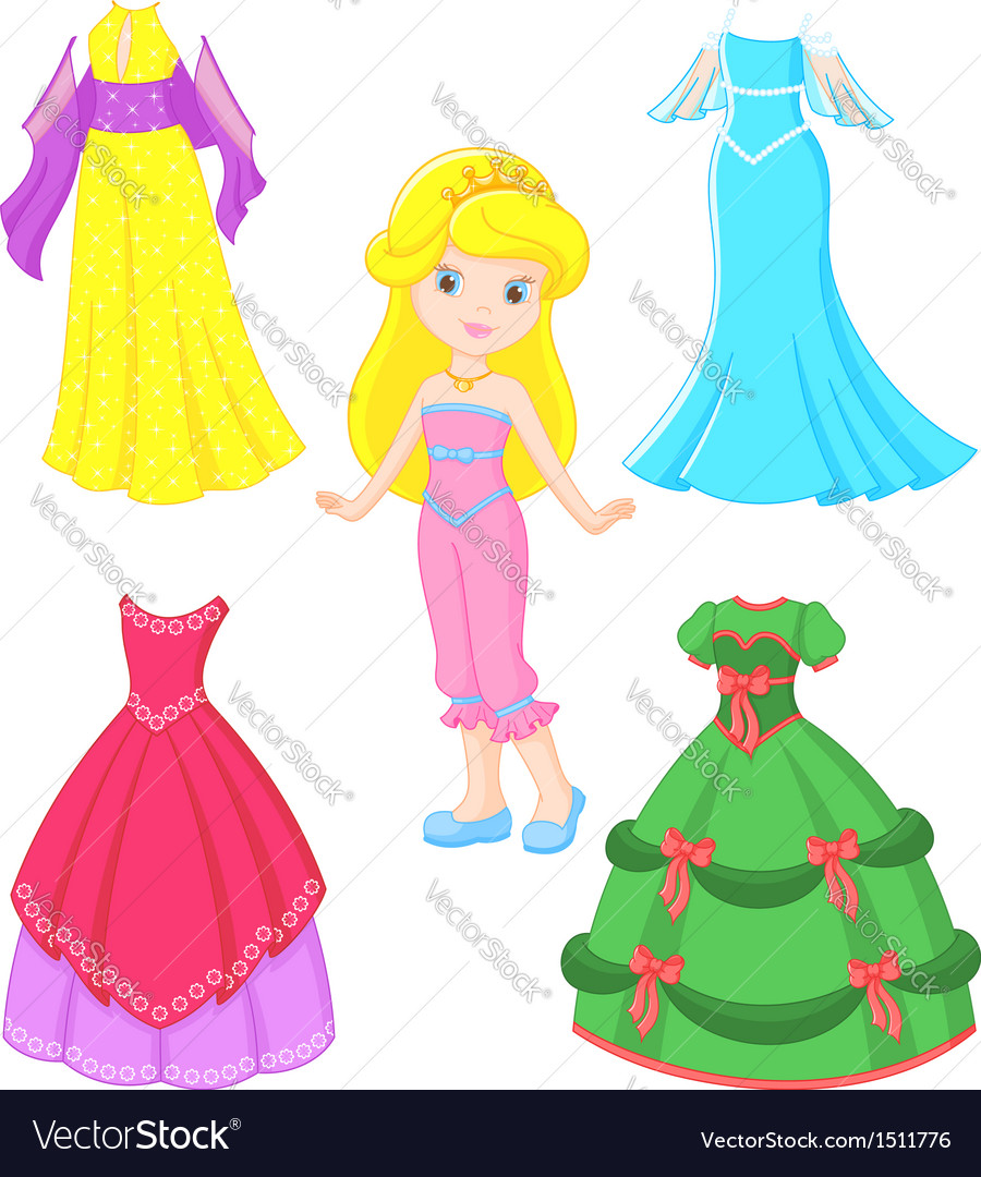 Princess Dress Royalty Free Vector Image Vectorstock