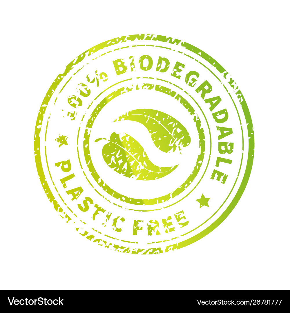 Biodegradable icon bright green plastic free Vector Image