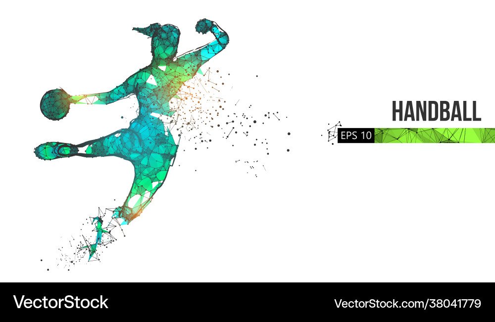 Abstract silhouette a wireframe handball Vector Image