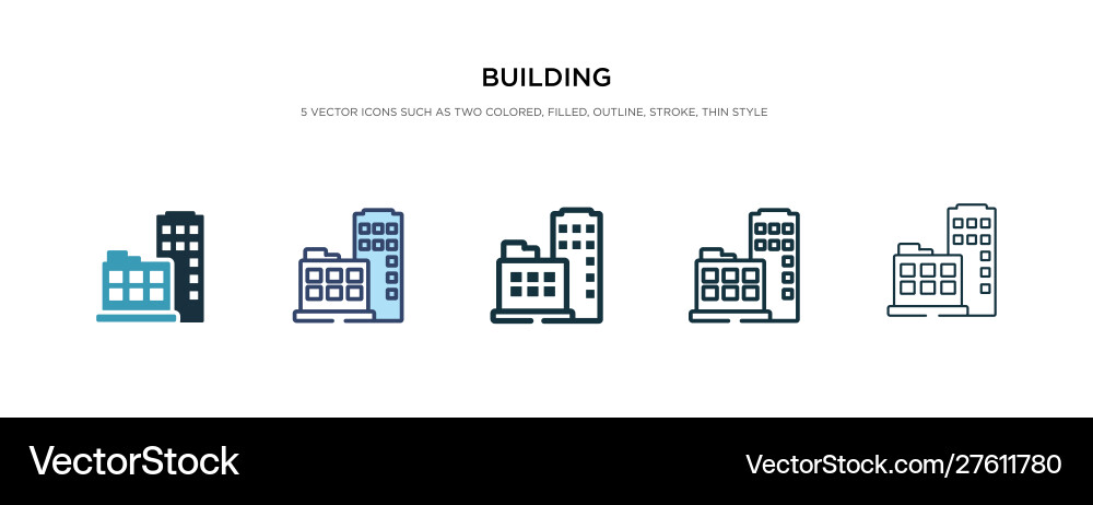 Building icon in different style two colored Vector Image