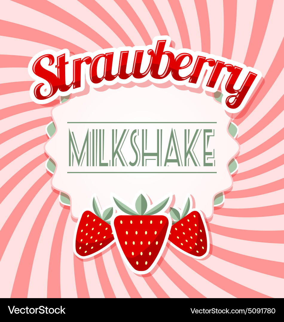 Strawberry milkshake Royalty Free Vector Image