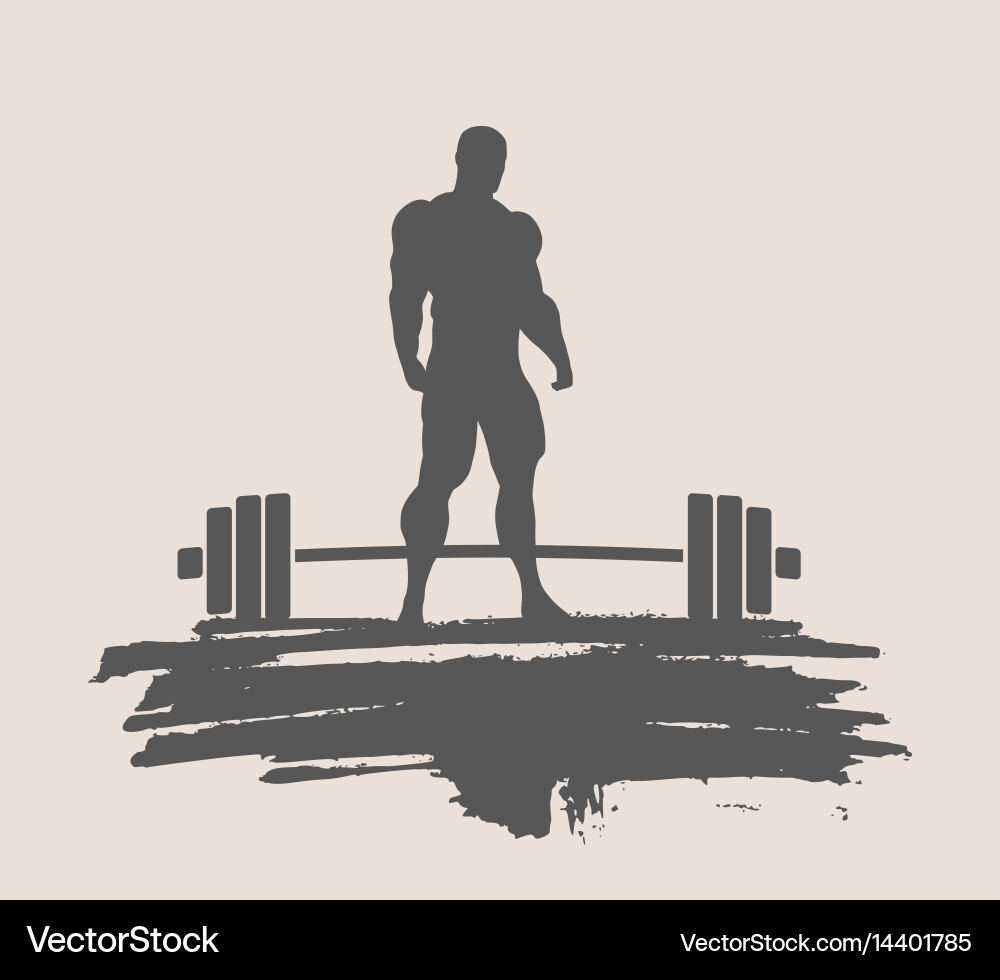 Bodybuilder silhouette posing Royalty Free Vector Image - VectorStock