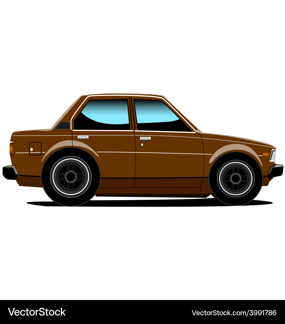 Toyota corolla ke70 side 01d Royalty Free Vector Image
