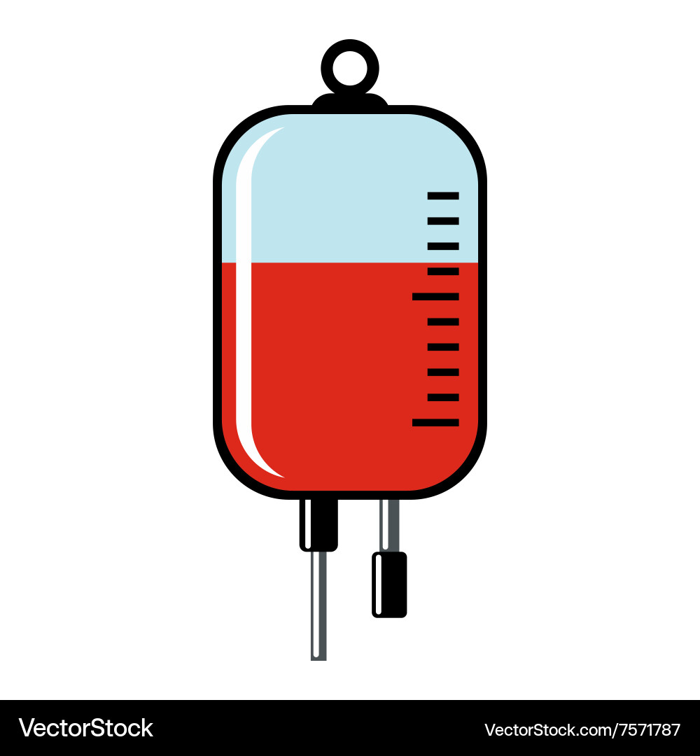 Blood transfusion cartoon icon on white background