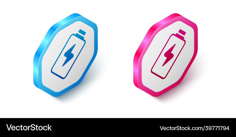 Isometric battery charge level indicator icon Vector Image