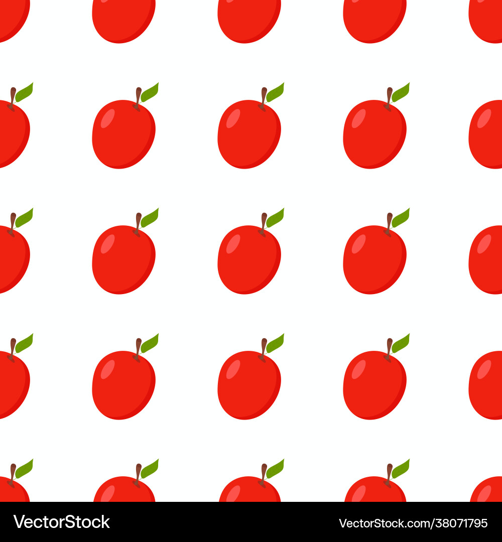 A pattern red apples on light background Vector Image