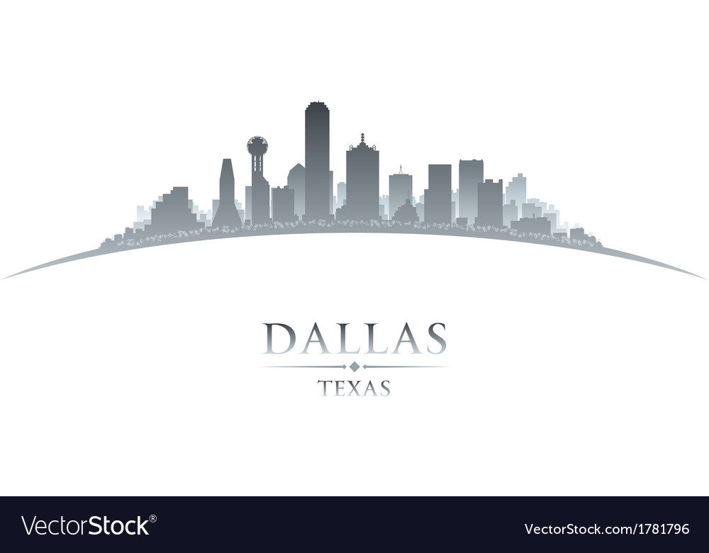 Dallas Texas city skyline silhouette Royalty Free Vector Image ...