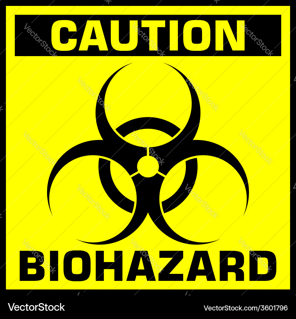 Caution biohazard sign Royalty Free Vector Image