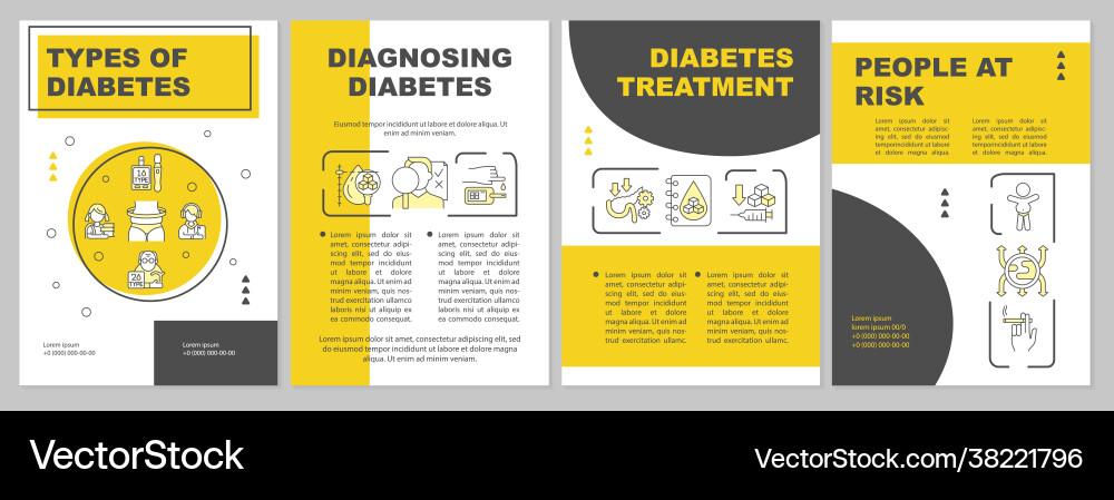 Types diabetes brochure template Royalty Free Vector Image