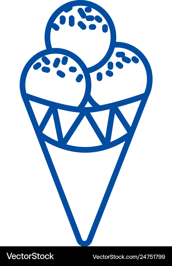 Ice cream cone line icon concept cream cone Vector Image