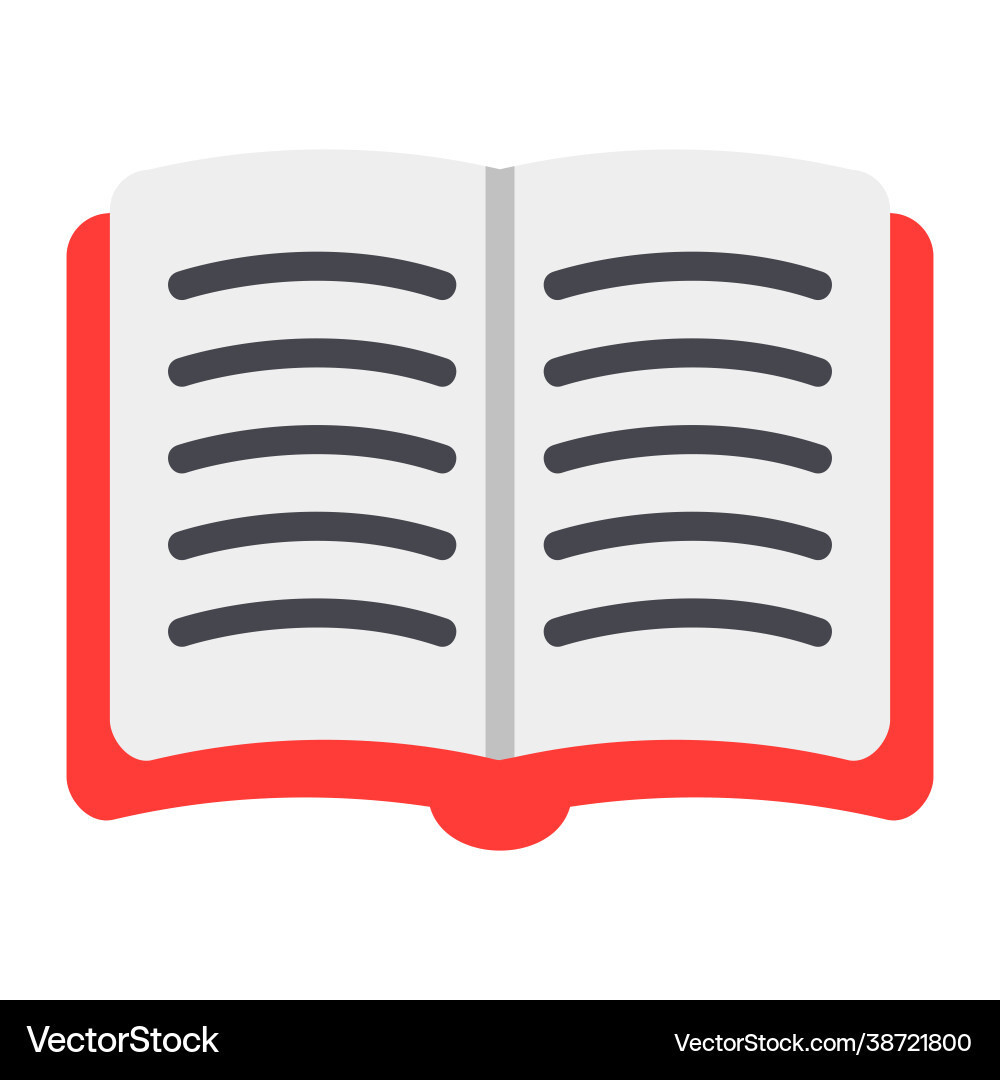 Book icon in flat style for any projects Vector Image