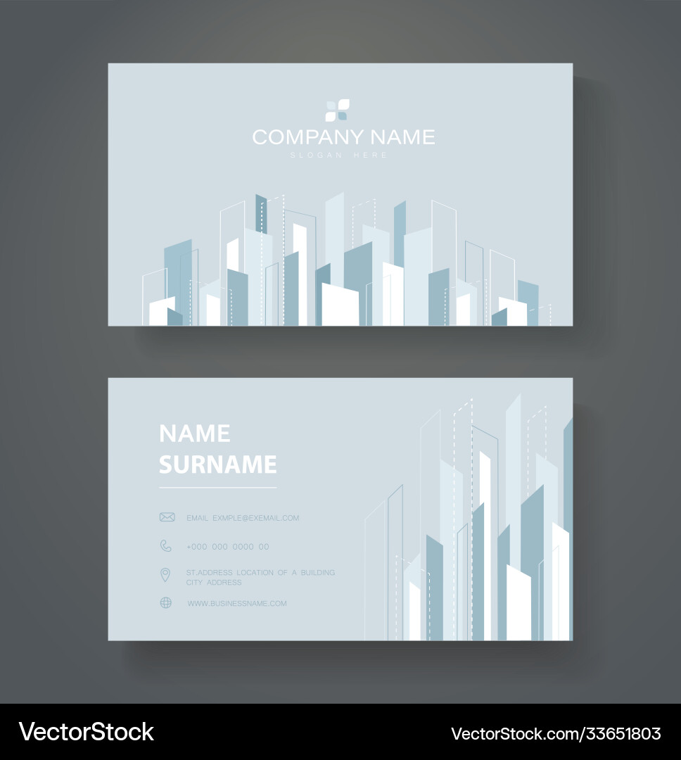 Abstract modern line double sided business card Vector Image