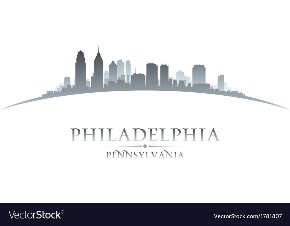 Philadelphia Pennsylvania city skyline silhouette Vector Image by ...