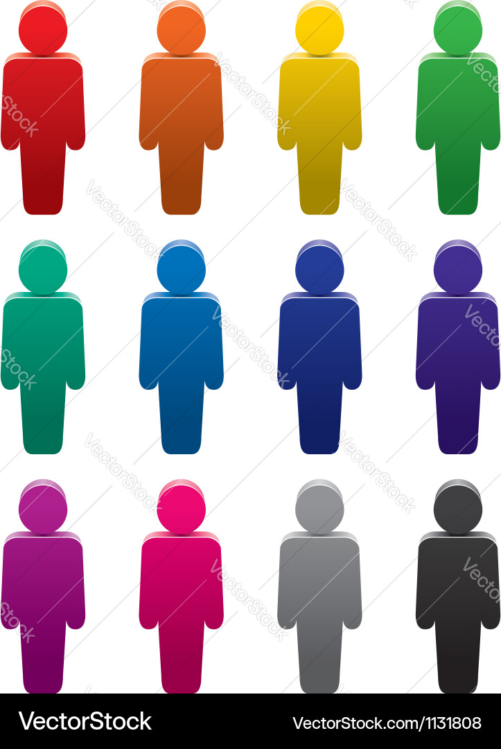 People stand color symbols set Royalty Free Vector Image - VectorStock