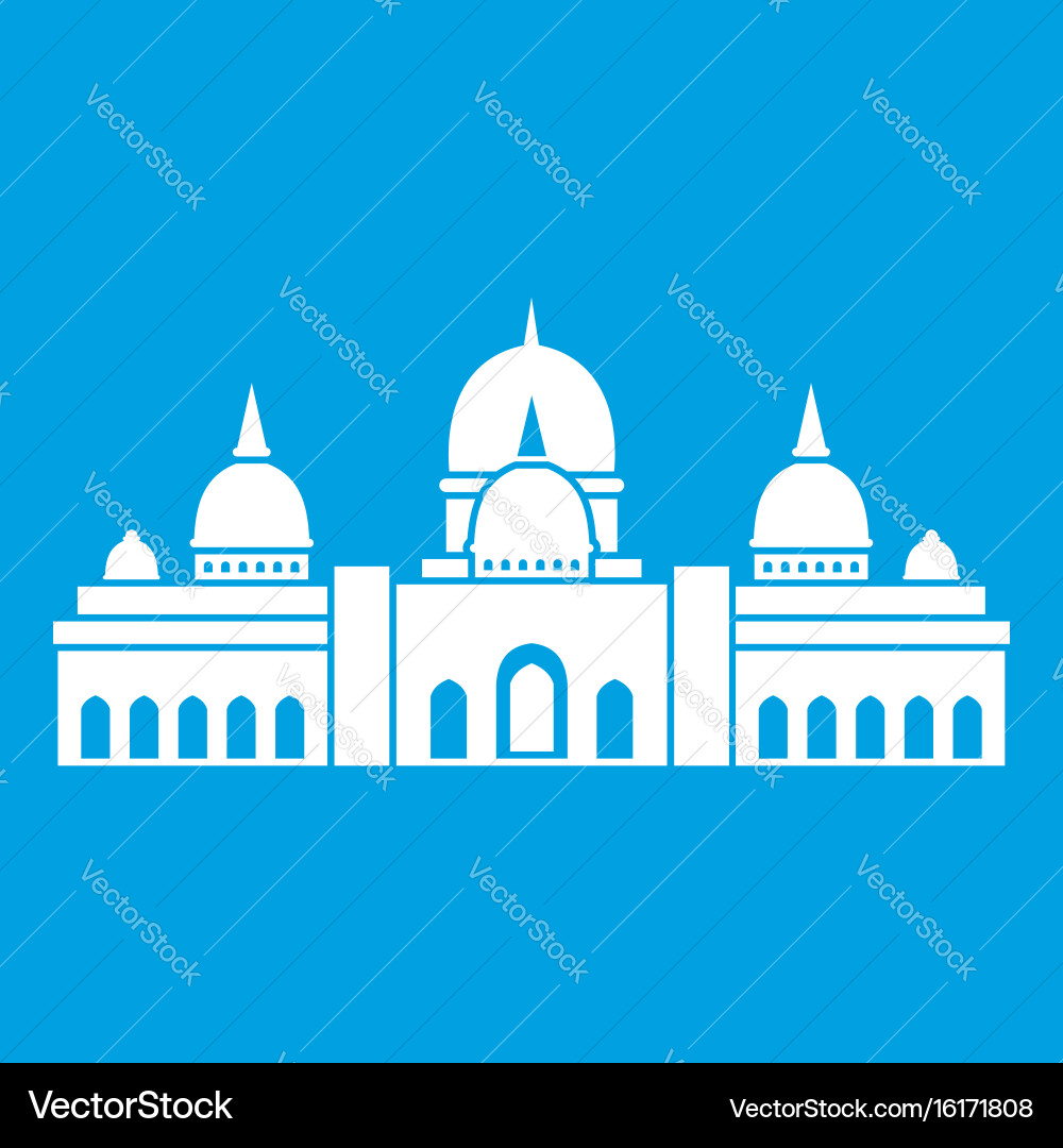 Sheikh zayed grand mosque uae icon white Vector Image