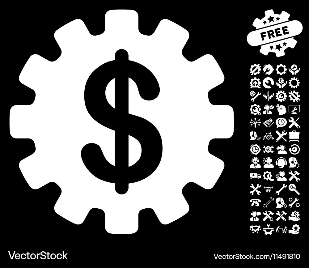 Development cost icon with tools bonus Royalty Free Vector