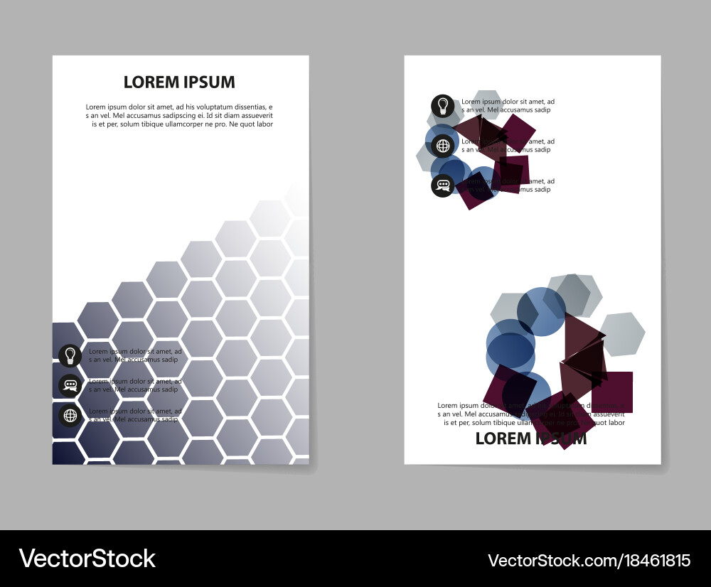 squares and rectangles a4 brochure template - Stock Image - Everypixel