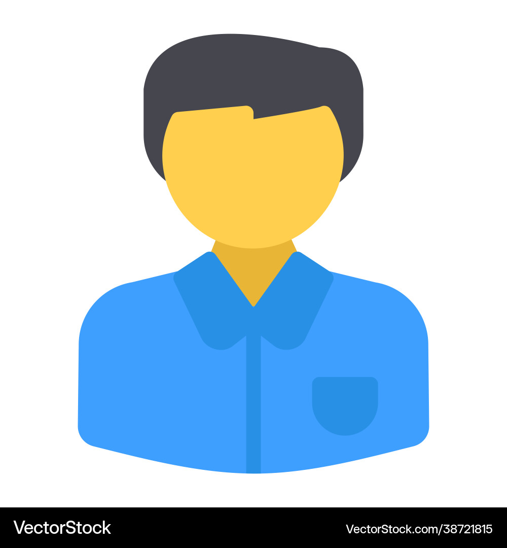 Man student icon in flat style for any projects Vector Image