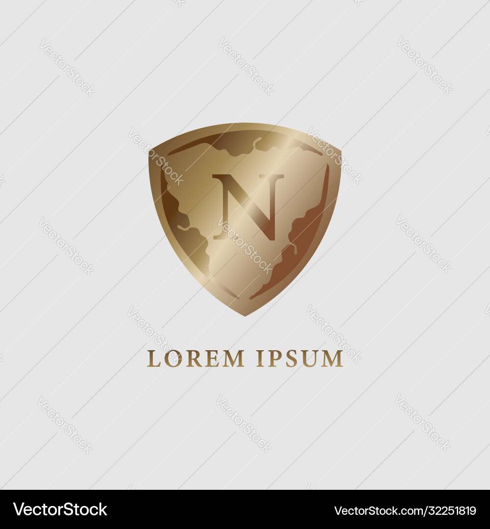 Letter n alphabet logo design template luxury Vector Image