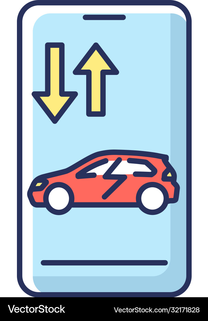 Remote car access rgb color icon Royalty Free Vector Image