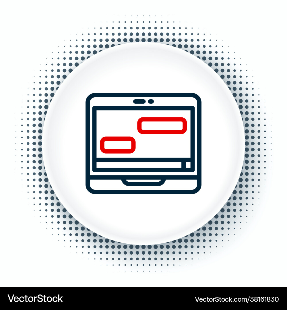 Line new chat messages notification on laptop icon