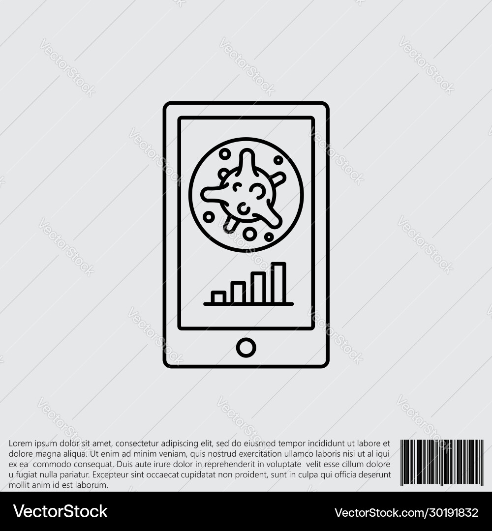 Virus bacteria in smartphone and schedule chart Vector Image