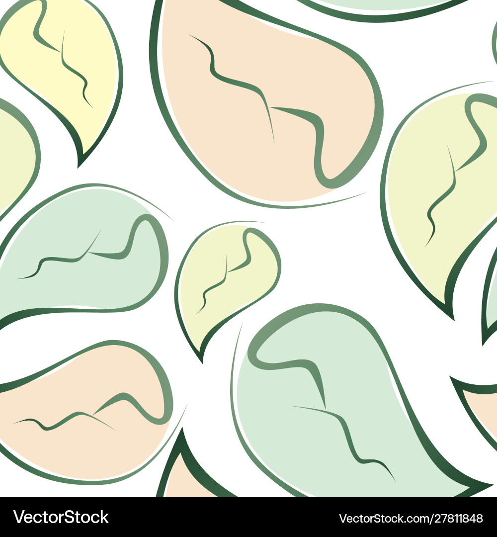 Leaves pattern multicolor doodle Royalty Free Vector Image
