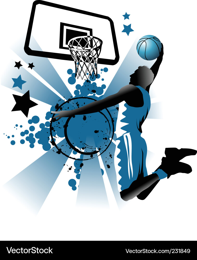 Basketball dunk Royalty Free Vector Image - VectorStock