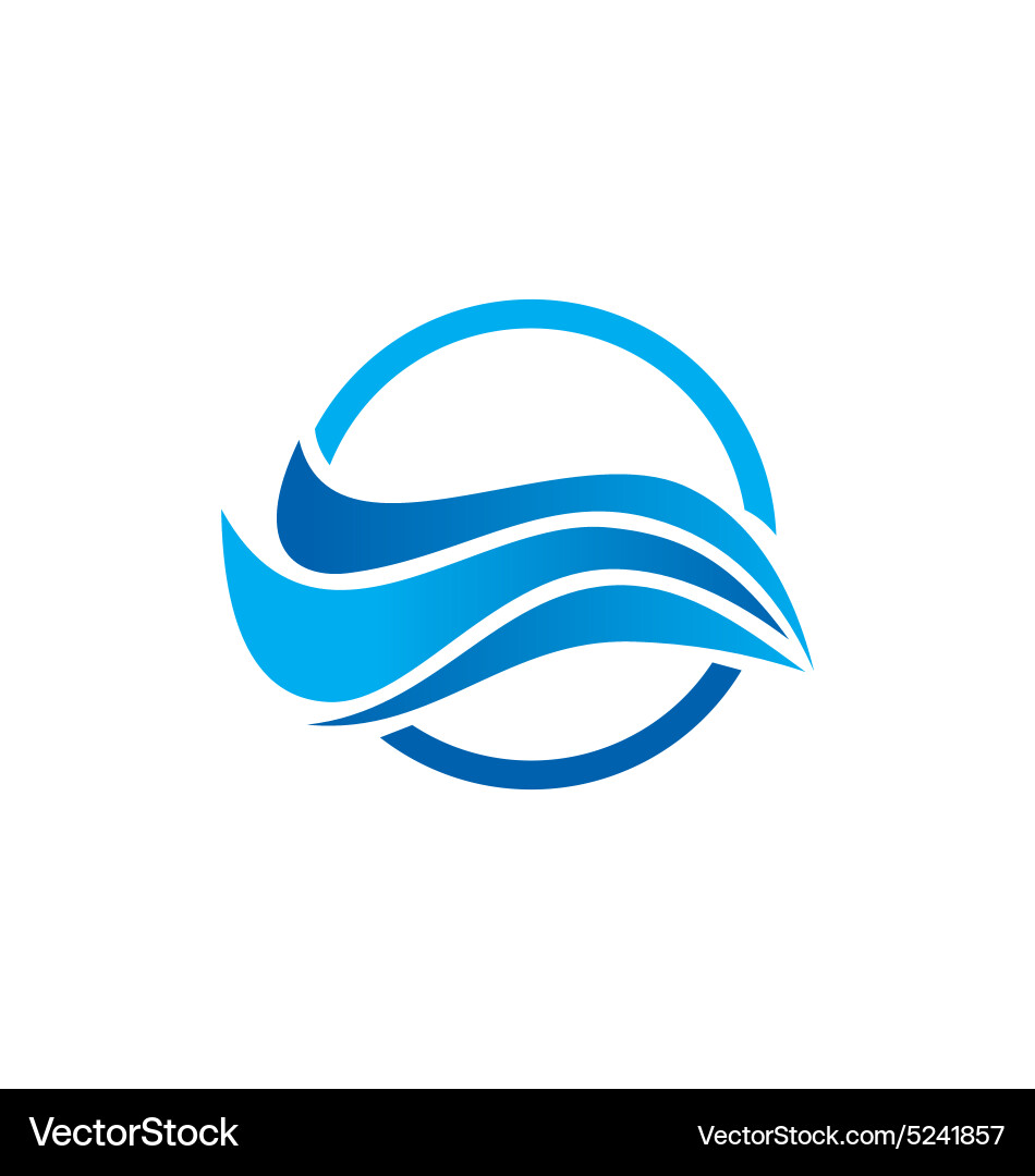 Water wave abstract ocean logo Royalty Free Vector Image