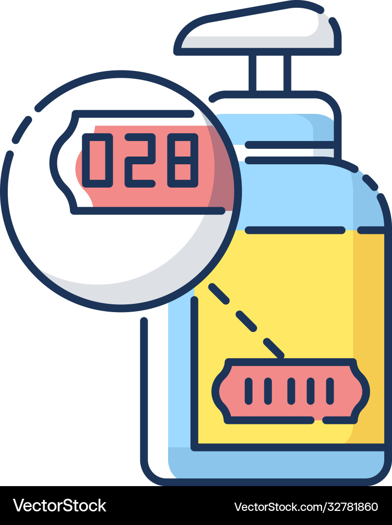 Batch number rgb color icon Royalty Free Vector Image