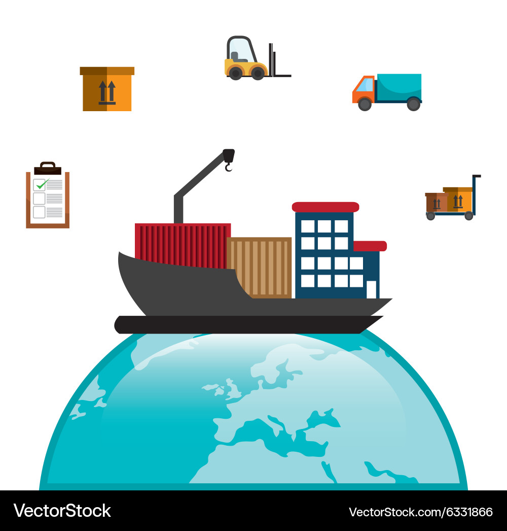 Delivery and logistics business Royalty Free Vector Image