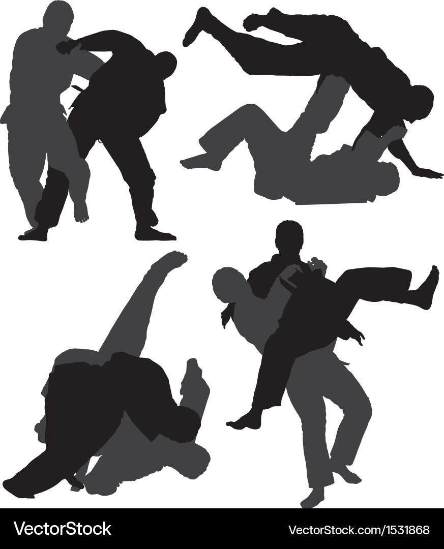 Judo Silhouette Royalty Free Vector Image - VectorStock